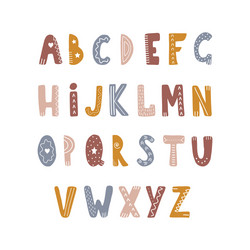 Hand drawn spanish alphabet in boho style cute Vector Image