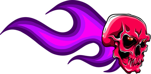 Angry skull flame fire Royalty Free Vector Image