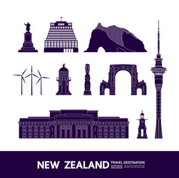 Linear of auckland new zealand Royalty Free Vector Image