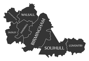 Modern map - west midlands metropolitan county Vector Image