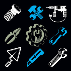Work tools collection repair instruments Vector Image