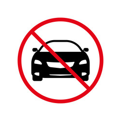 Ban car auto black silhouette icon forbid vehicle Vector Image