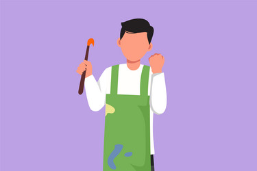 Graphic flat design drawing painter artist Vector Image