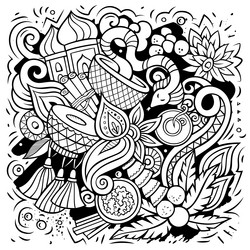 India Flag Doodle Vector Images (over 110)