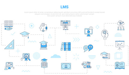 Lms learning management system concept with big Vector Image