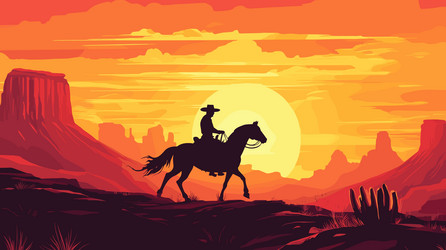 Lone Cowboy Lassoing Royalty Free Vector Image