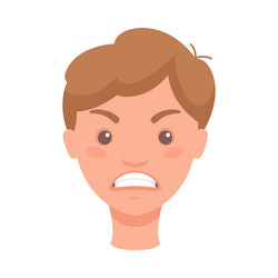 Man head showing angry face expression and emotion