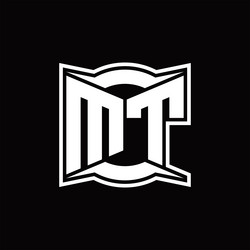 Mt logo monogram isolated with circle shape Vector Image