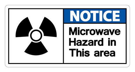 Safety first microwave hazard sign on white Vector Image