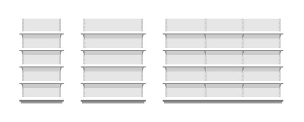 Shelf of store supermarket empty shelves Vector Image