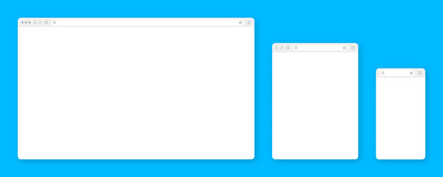 Blank transparent web browser window with toolbar Vector Image
