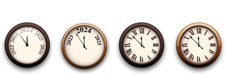 Happy new year 2024 hanging countdown clock on Vector Image