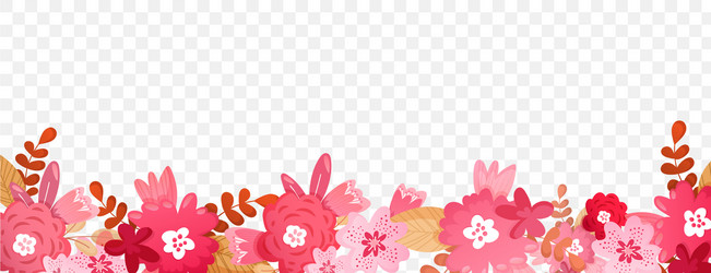 Bright spring summer flowers border Royalty Free Vector