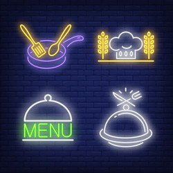 Menu neon sign Royalty Free Vector Image - VectorStock
