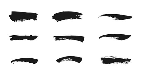 Brush set collection freehand grunge Royalty Free Vector