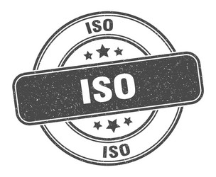 Iso stamp label round grunge sign Royalty Free Vector Image