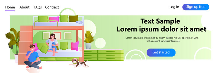 Little children playing at home or kindergarten Vector Image