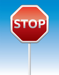 Stop road traffic sign isolated on white Vector Image