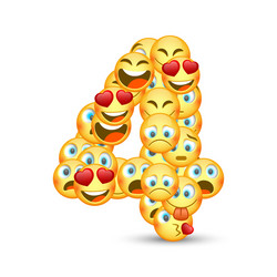 A set of emoticons shaped as one number Royalty Free Vector