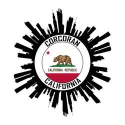 Hollister skyline california flag usa sticker Vector Image