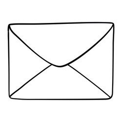 Envelope cartoon and black white hand drawn Vector Image