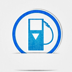 Gas pump icon is blue on a white background Vector Image