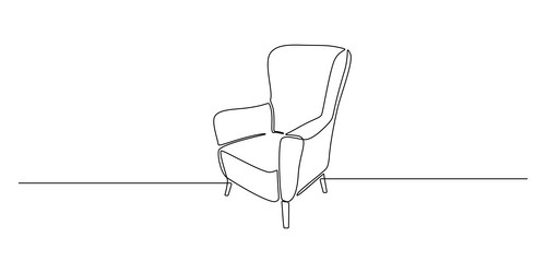 Home interior in one continuous line drawing Vector Image