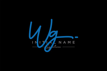 Initial wg signature logo template hand drawn Vector Image