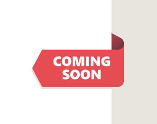 Coming soon red ribbon Royalty Free Vector Image