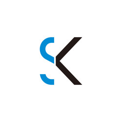 Letter sk simple linked font logo Royalty Free Vector Image