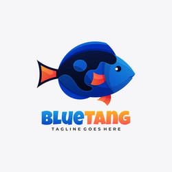 Cute tropical sea fish blue tang icon Royalty Free Vector