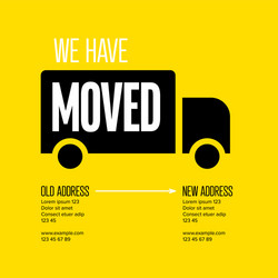 We are moving minimalistic yellow flyer template Vector Image