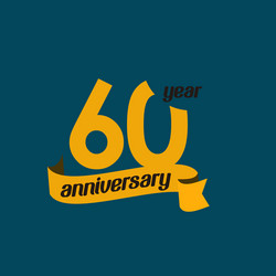 60 year anniversary template design Royalty Free Vector