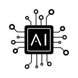 Artificial intelligence ai processor chip icon Vector Image