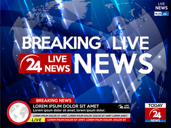 Breaking news live banner on glowing wavy lines Vector Image