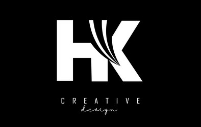 Black lines hk h k letters with monogram logo Vector Image