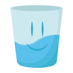 Isolated happy water glass cartoon Royalty Free Vector Image