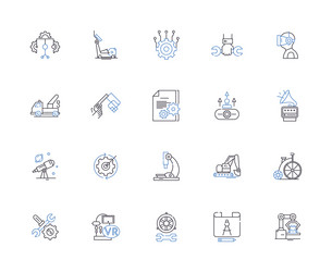 Mechanics outline icons collection Royalty Free Vector Image