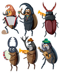 Cute rhinoceros beetle cartoon Royalty Free Vector Image