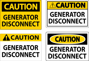 Warning sign generator disconnect Royalty Free Vector Image