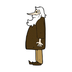 Comic cartoon happy man with beard Royalty Free Vector Image