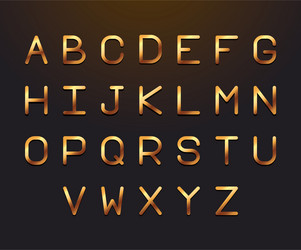 Gold vip letters alphabet Royalty Free Vector Image