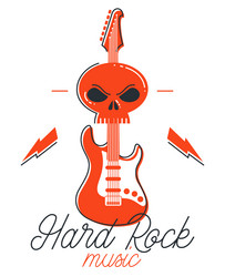 Hard rock and heavy metal emblem or logo flat Vector Image
