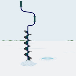 Ice cutting auger blueprints Royalty Free Vector Image