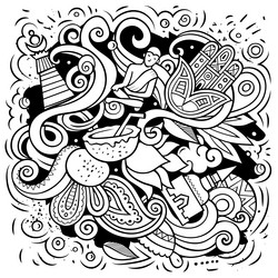 India Flag Doodle Vector Images (over 110)