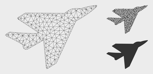 Intercepter plane mesh 2d model Royalty Free Vector Image