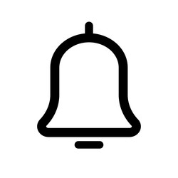 Simple bell icon or notification bell Royalty Free Vector