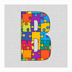 Color puzzle piece jigsaw letter - b Royalty Free Vector