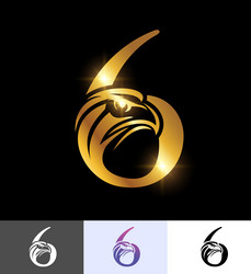 Golden eagle monogram initial letter r Royalty Free Vector