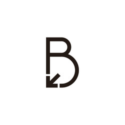 Letter b triangle arrow geometric symbol simple Vector Image